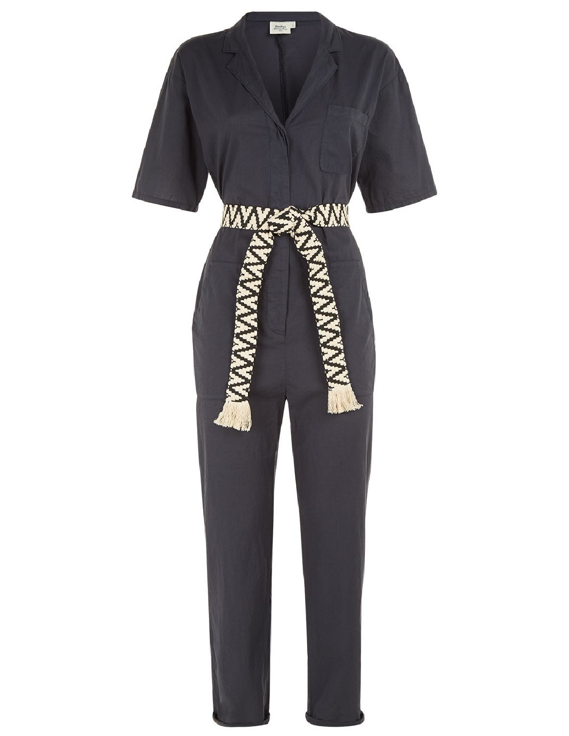Hartford Popi jumpsuit with belt - navy - Feather & Stitch